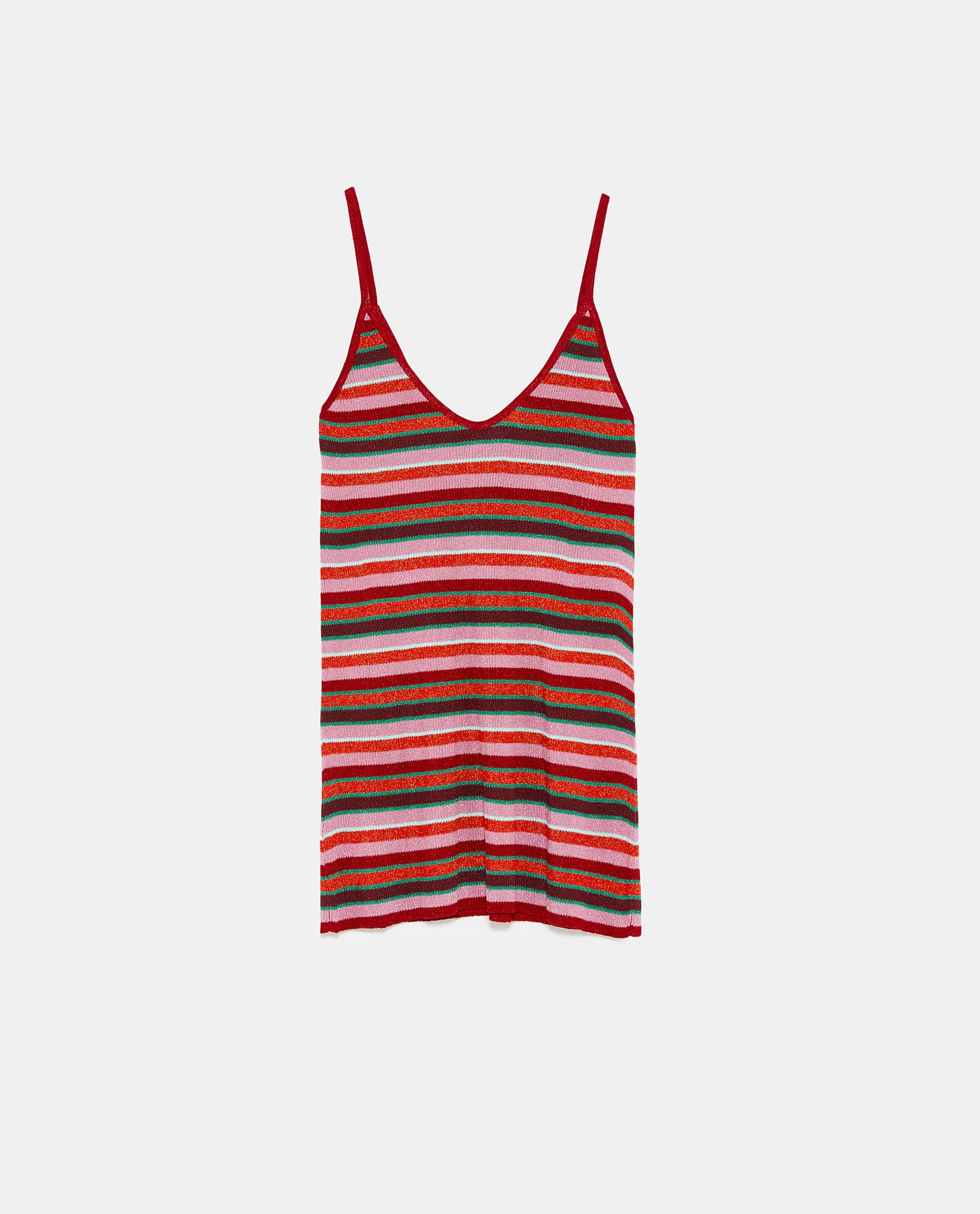 Zara + Metallic Thread Striped Top