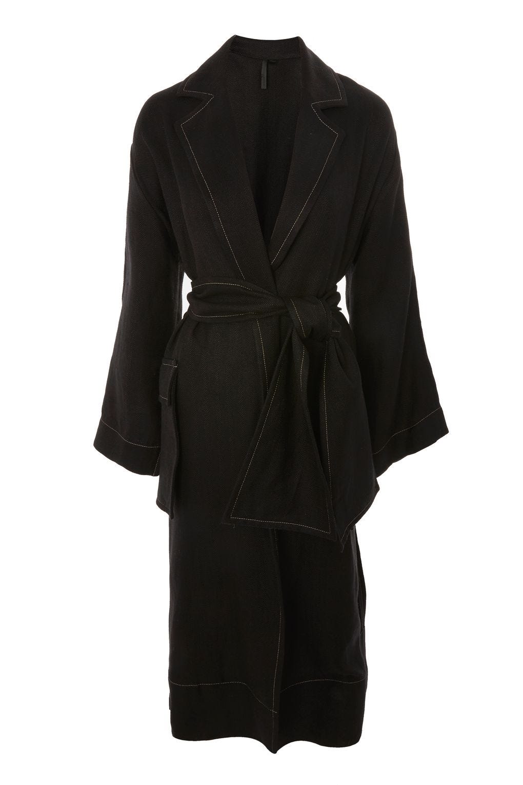 Topshop + Contrast Stitch Duster Coat