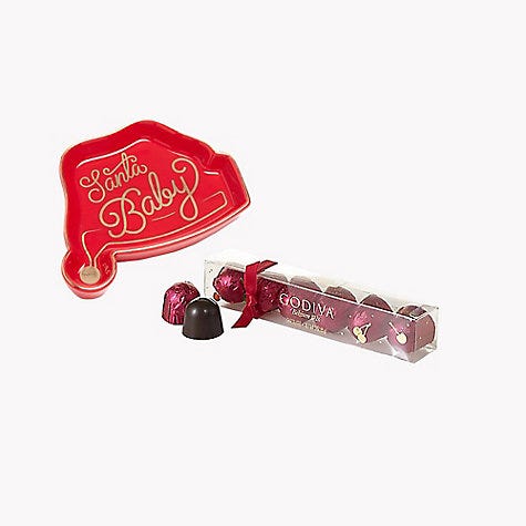 Godiva + Santa Baby Trinket with Chocolate Cherry Cordials, 6 pc.