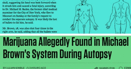 Michael Brown Autopsy Gun Shot Wounds, Marijuana