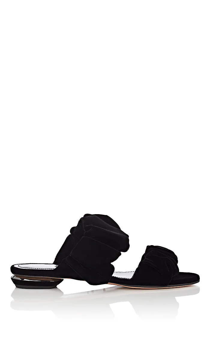 Nicholas Kirkwood + Courtney Velvet Slide Sandals