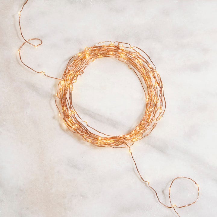 Lights + Starry Warm-White Copper Fairy String Lights, 32ft