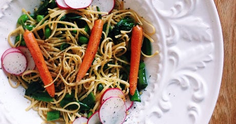 Spring Spaghetti Recipe - Five Ingredient Pasta