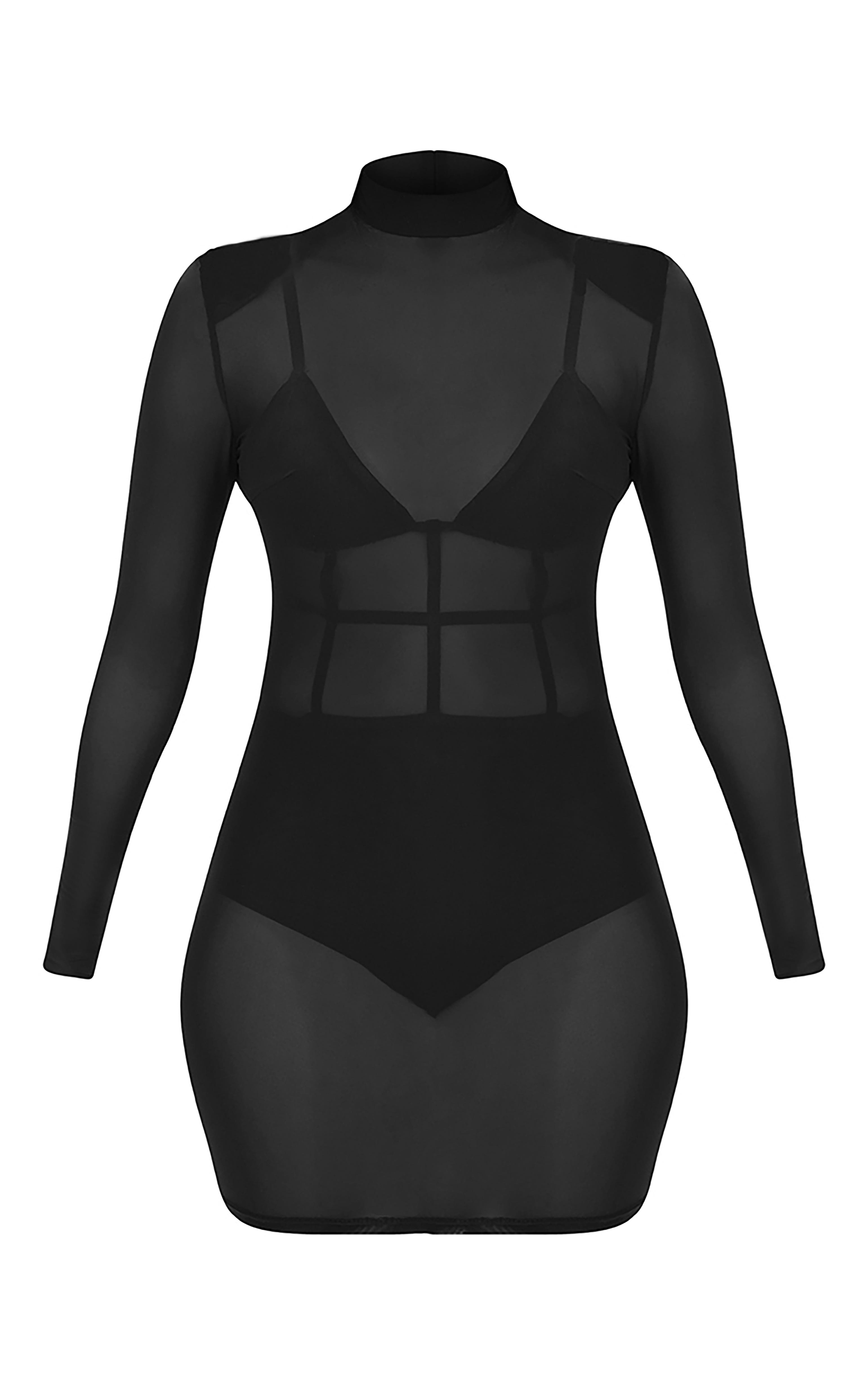 PrettyLittleThing + Sheer Mesh Bodycon Dress