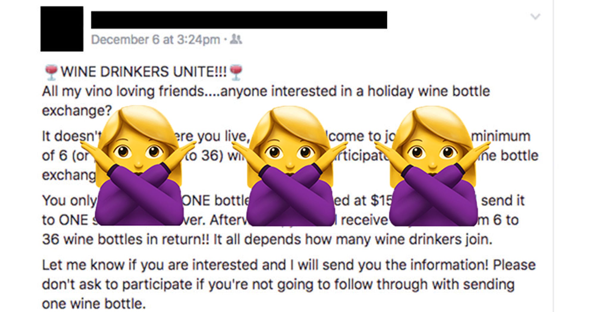 Beware This "Secret Wine Bottle Exchange" Scam