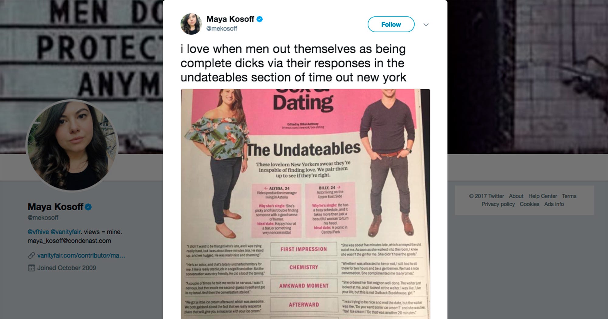 Time Out New York Undateables Billy Mean Rude Date