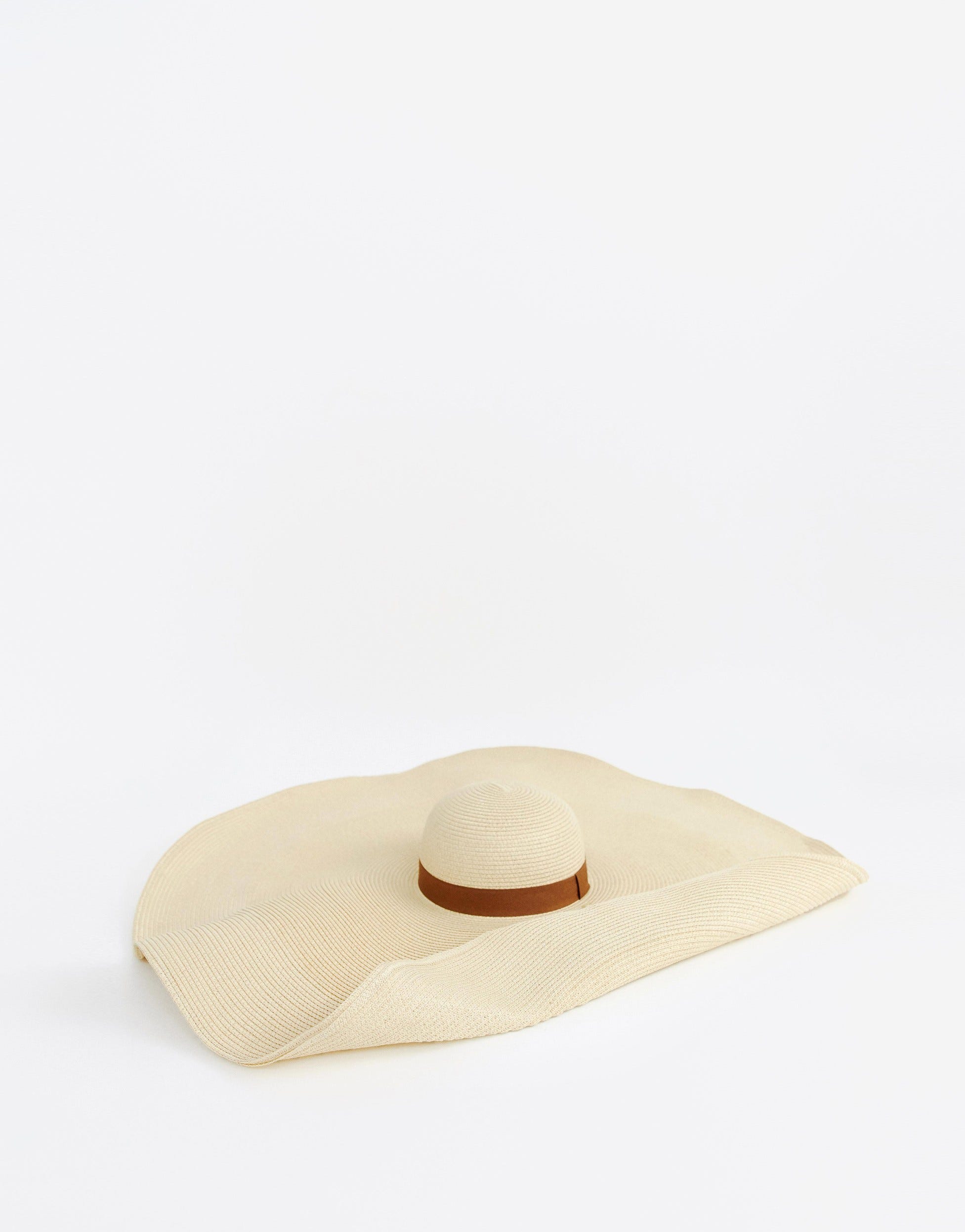 ASOS DESIGN + Oversize Turn Back Brim Straw Hat