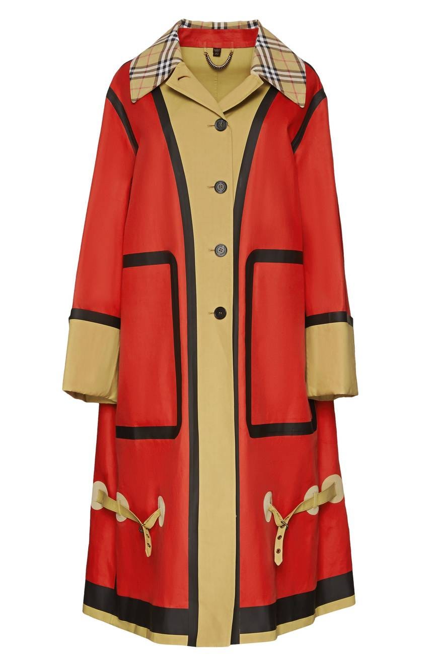 Burberry + Colorblock Cotton Car Coat