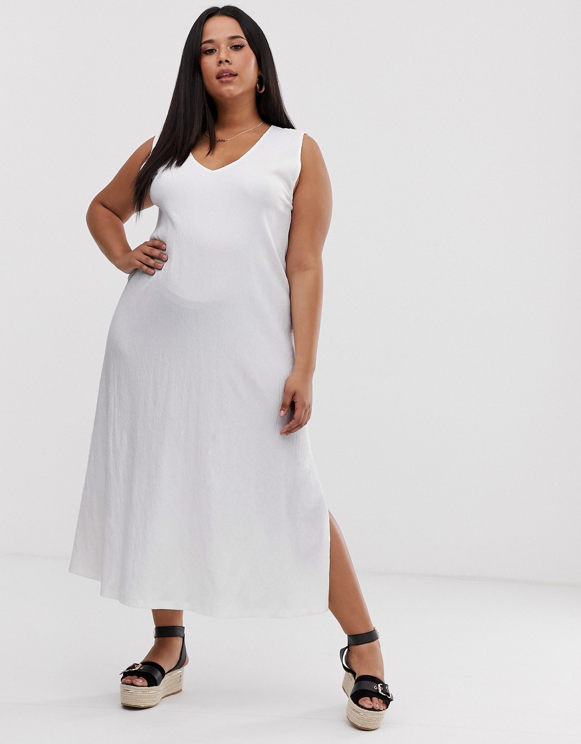 ASOS CURVE + Curve Midi Textured Column Dress