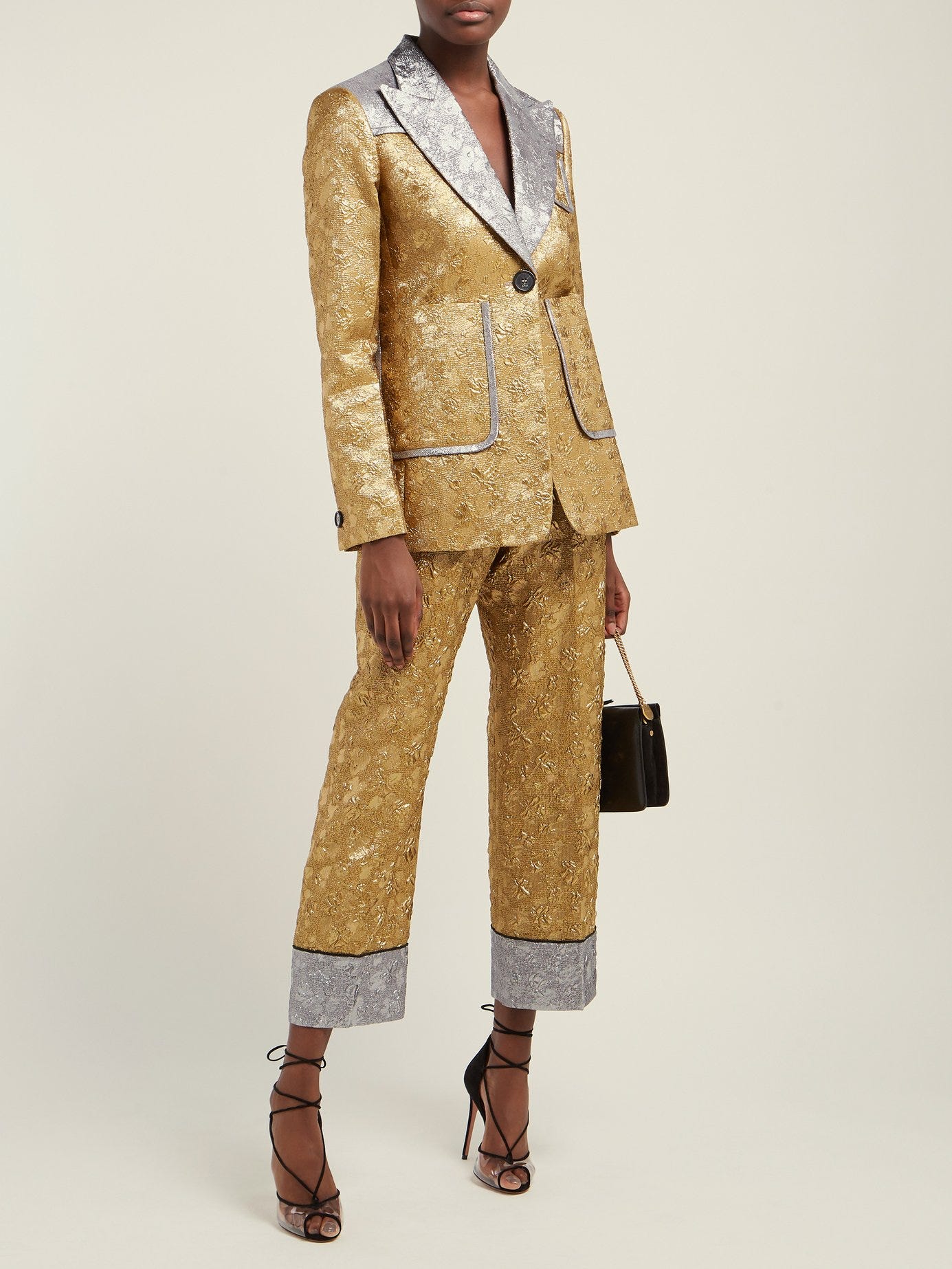 No.21 + Single Breasted Floral Brocade Jacket