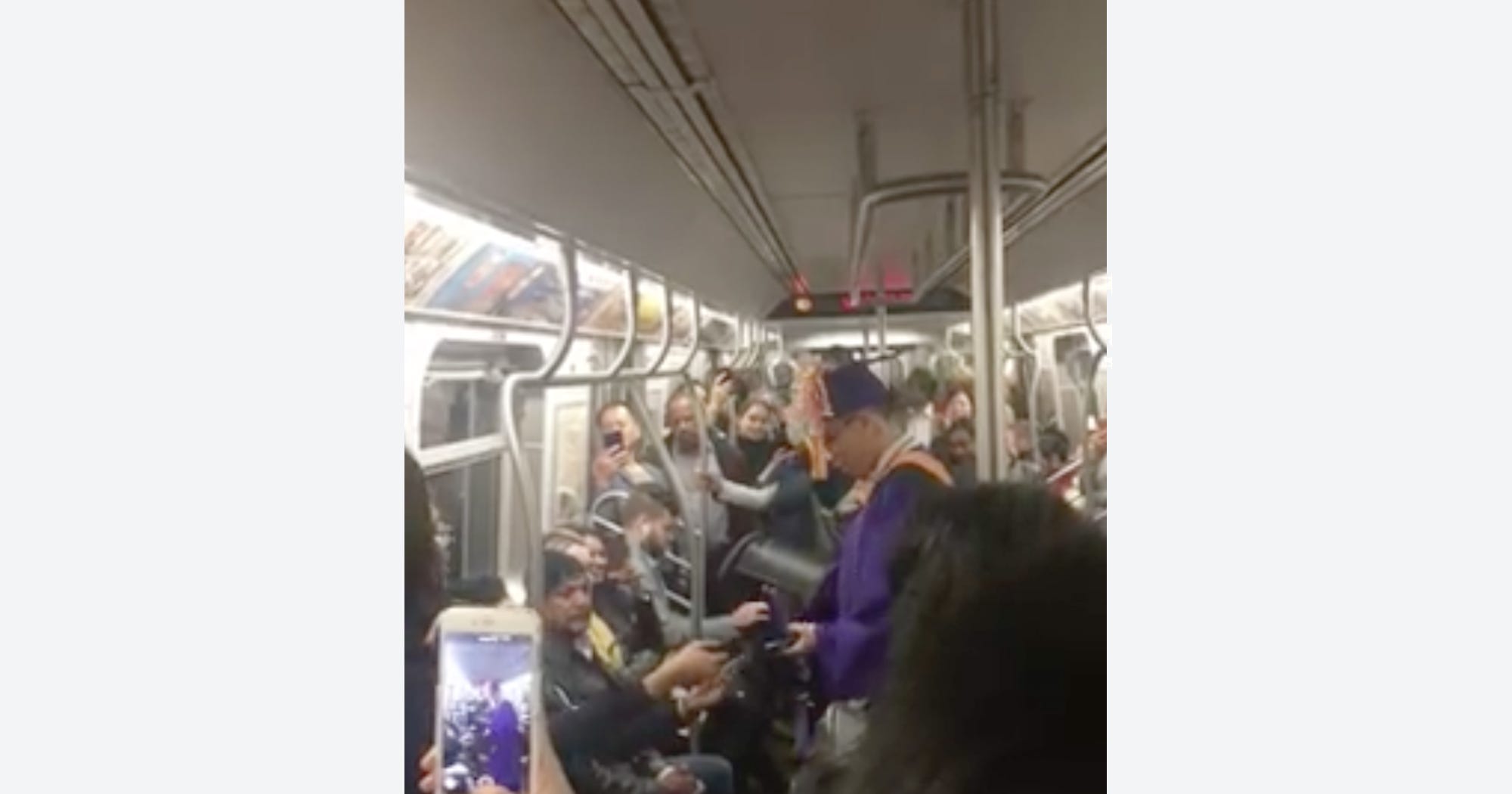 Passengers Throw Graduation Ceremony On NYC Train