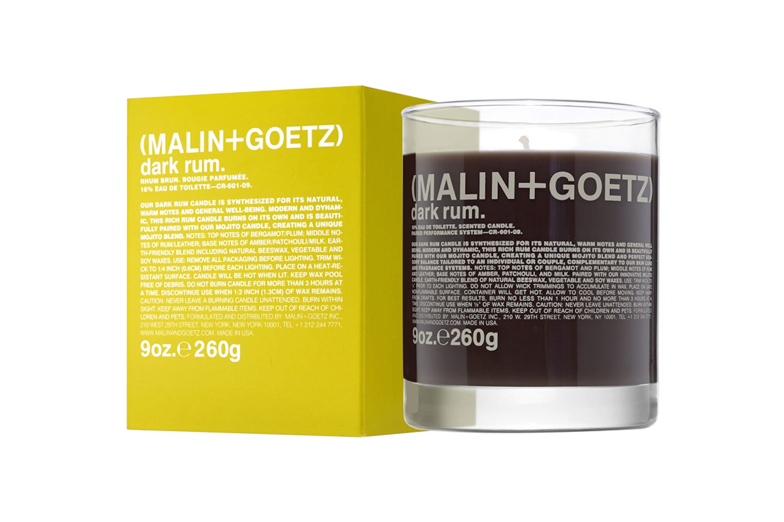 Malin + Goetz + dark rum candle.