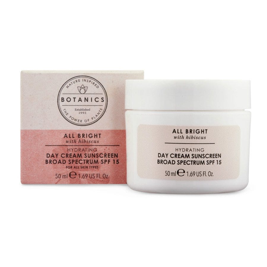 Botanics + All Bright Hydrating Day Cream Sunscreen Broad Spectrum SPF 15