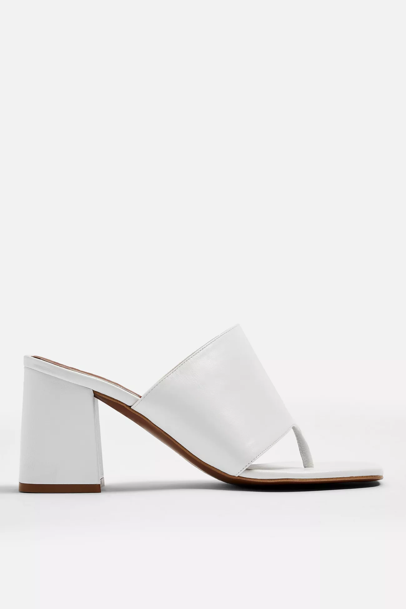 Topshop + Noble White Toe Post Mules