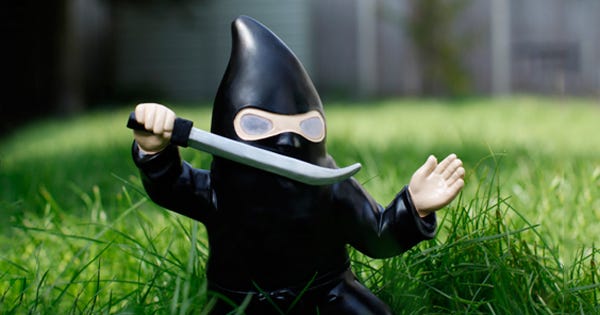 Ninja Gnome - Garden Novelty Gift