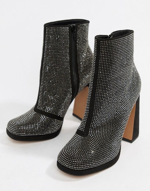 ASOS DESIGN + Emira Embellished Platform Boots