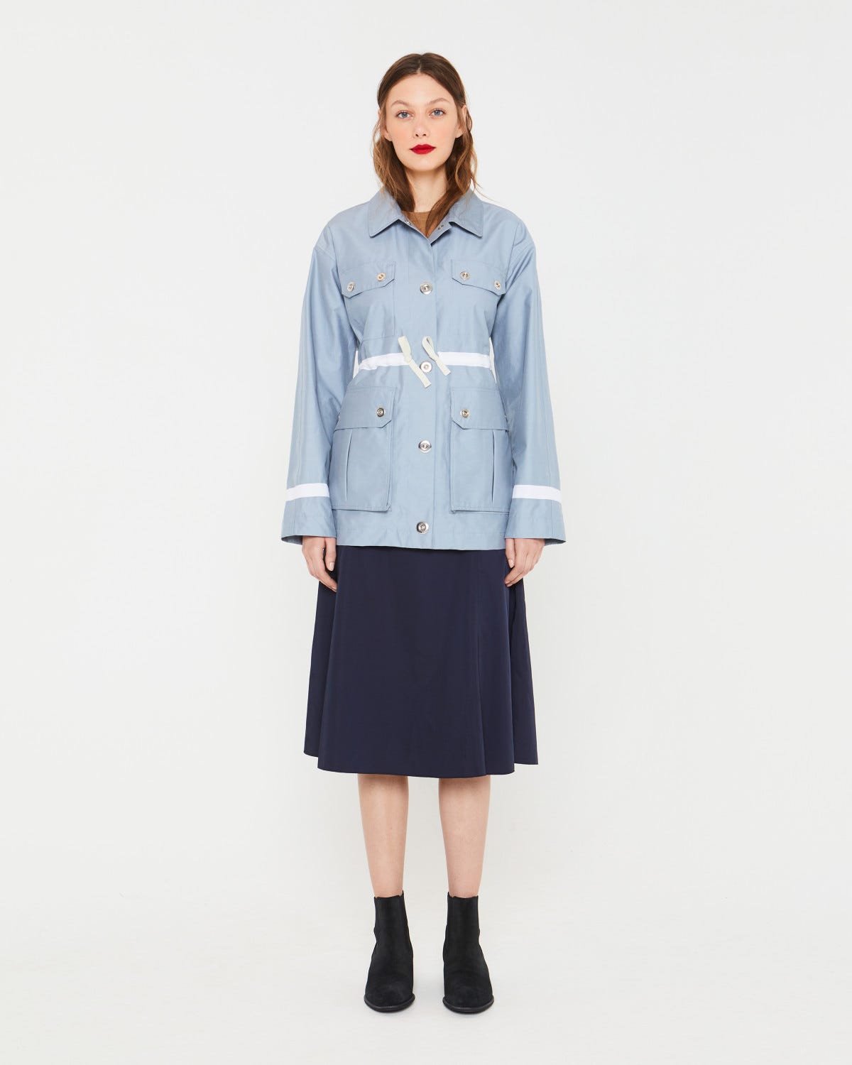 Hunter + Women’s Refined Waterproof Garden Jacket: Blue Mist