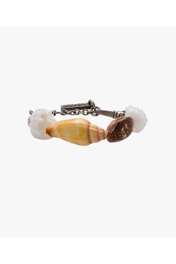 Prada + Silver And Shell Bracelet