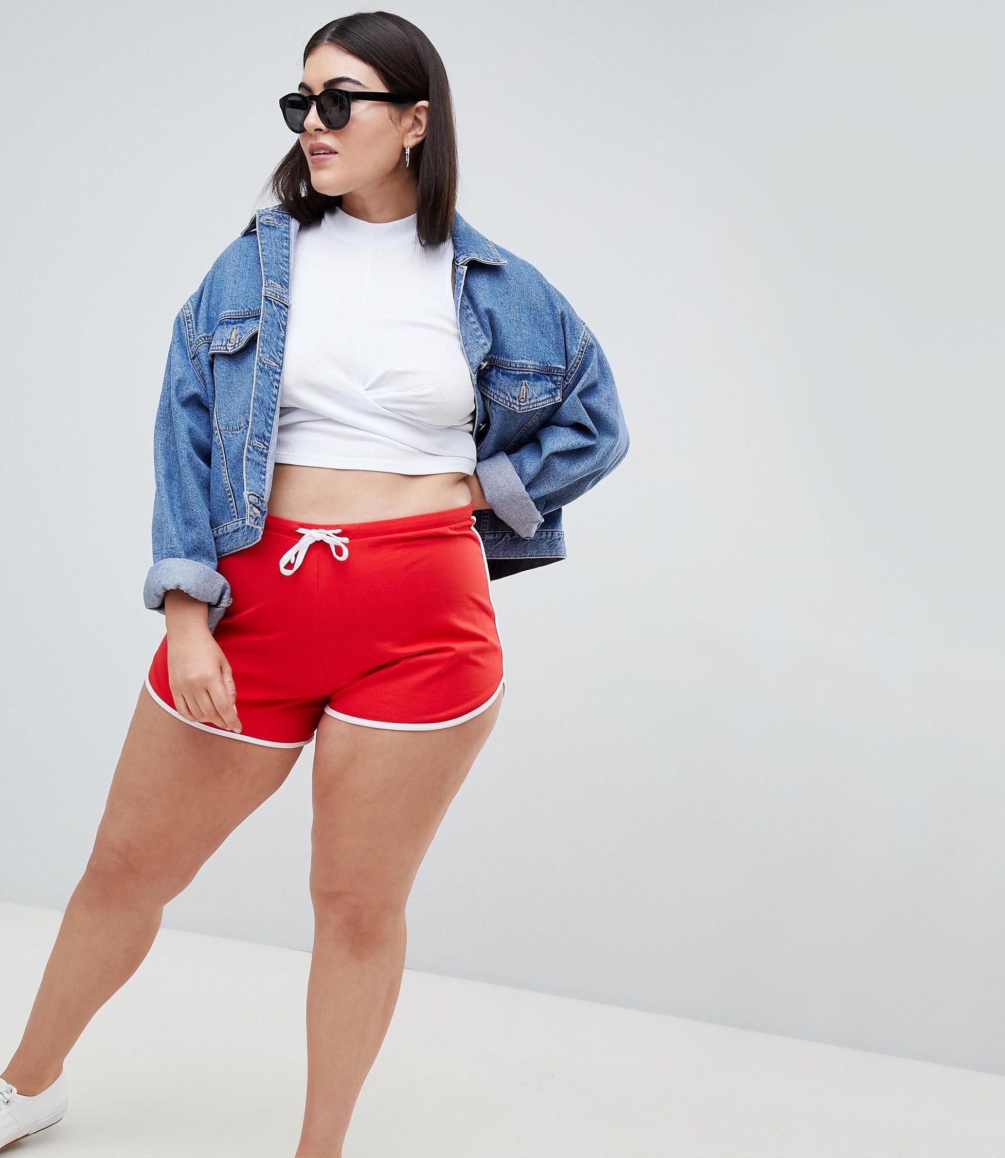 ASOS CURVE + Basic Runner Shorts with Contrast Binding