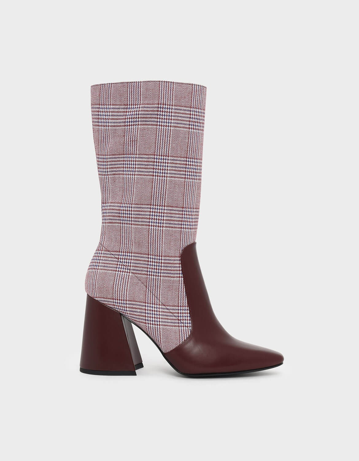 Charles & Keith + Square Toe Block Heel Boots