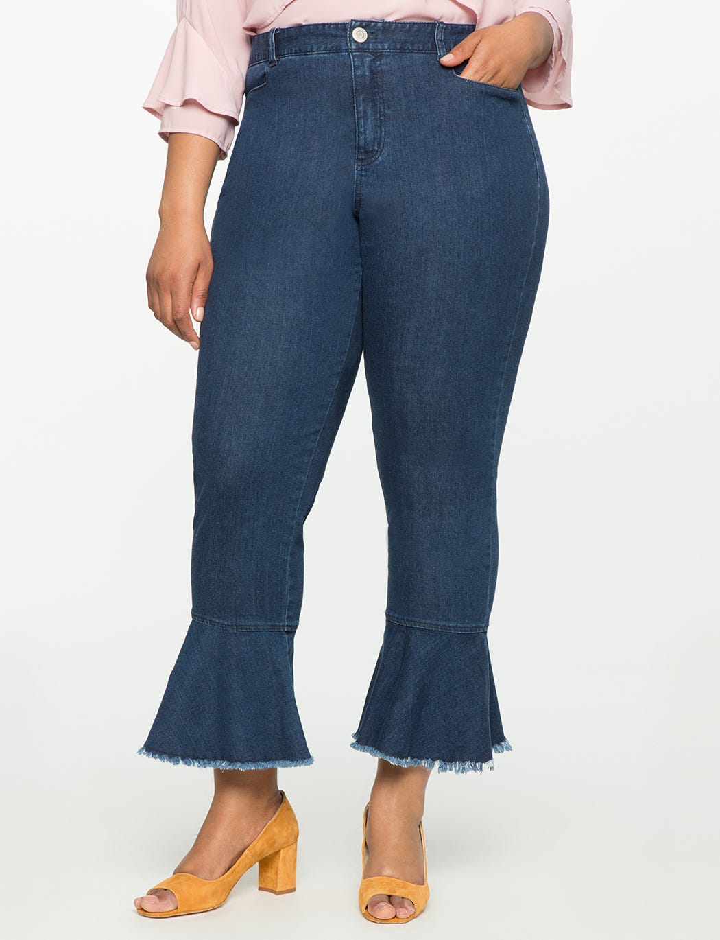 Eloquii + Ruffle Hem Jeans