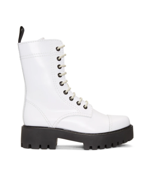 ALEXACHUNG + White Lace-Up Boots