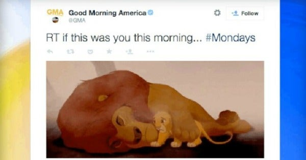GMA Dead Mufasa Lion King Gif Tweet