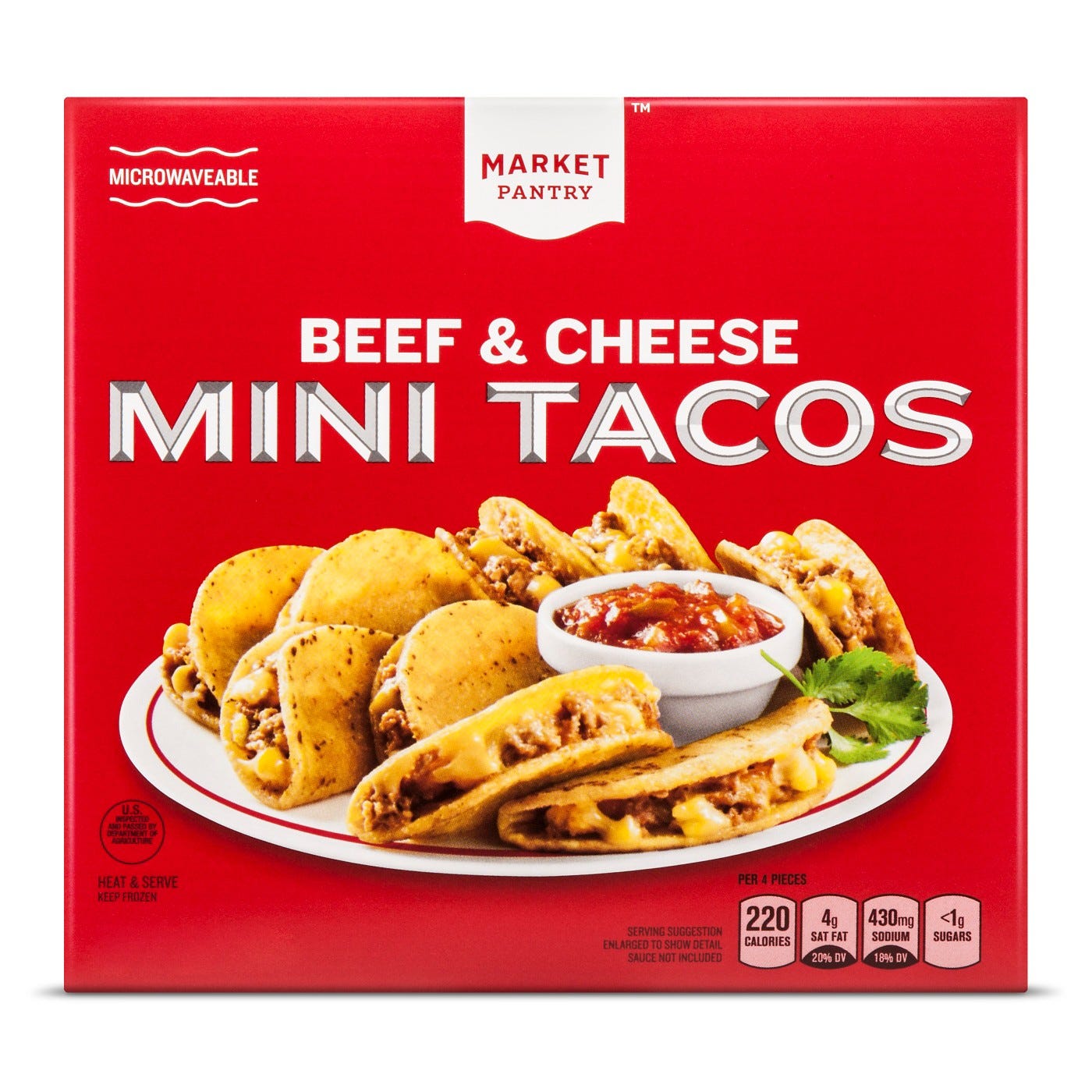 Market Pantry + Beef & Cheese Mini Tacos 12 oz