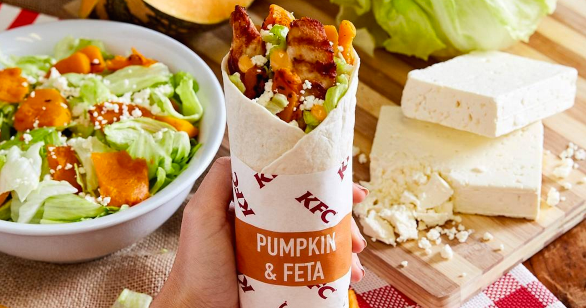 KFC Pumpkin And Feta Twister Chicken Wrap