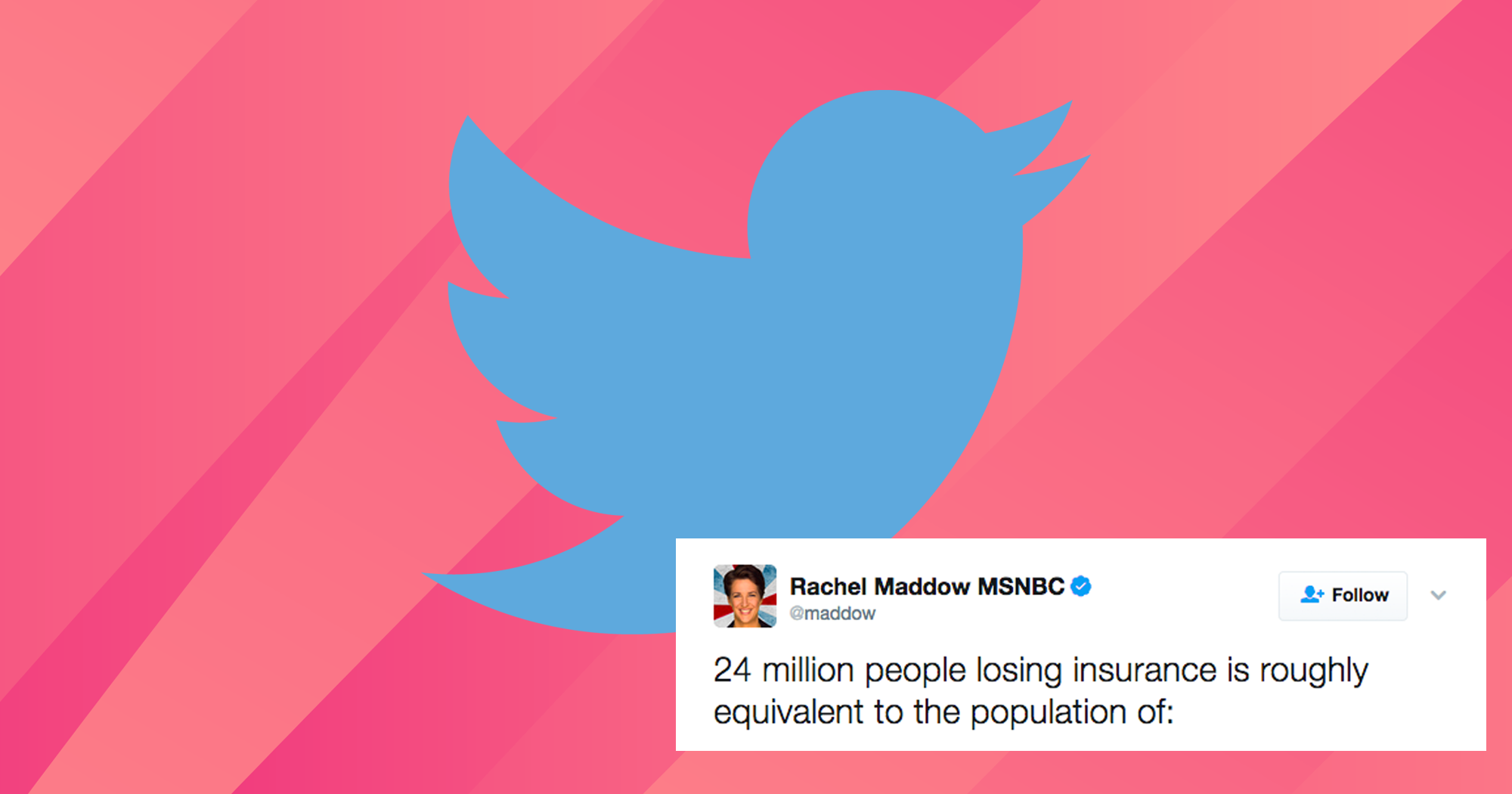 People Lose Health Insurance Trump Rachel Maddow Tweet