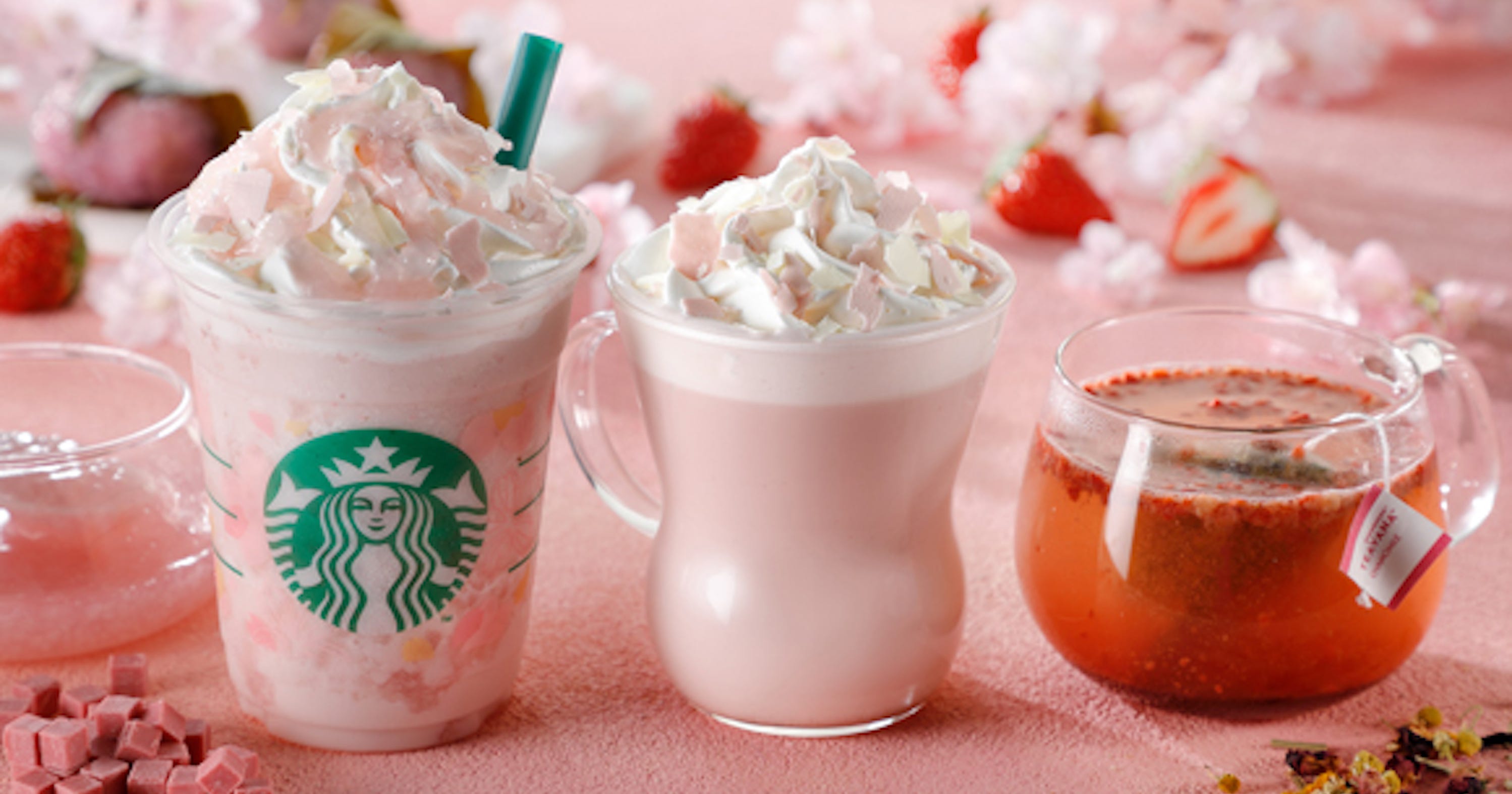 Starbucks Japan Sakura Strawberry Pink Beverages