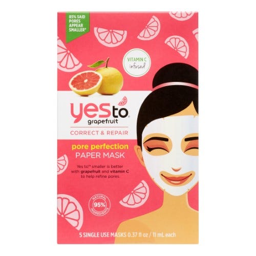 Yes To + Yes To Grapefruit Pore Perfection Paper Mask, 5 Ct