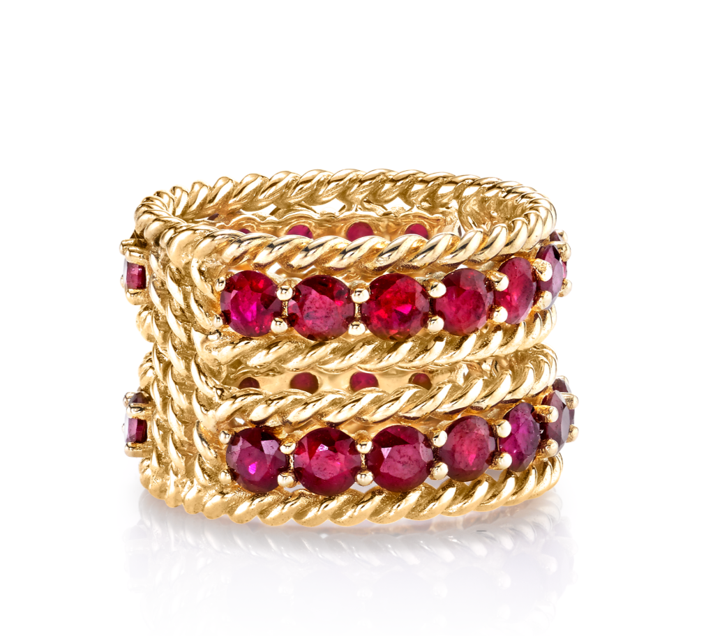 The Last Line + RUBY TWO ROW TWIST RING