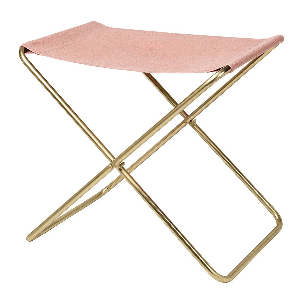 Amara + Nola Canvas & Iron Stool