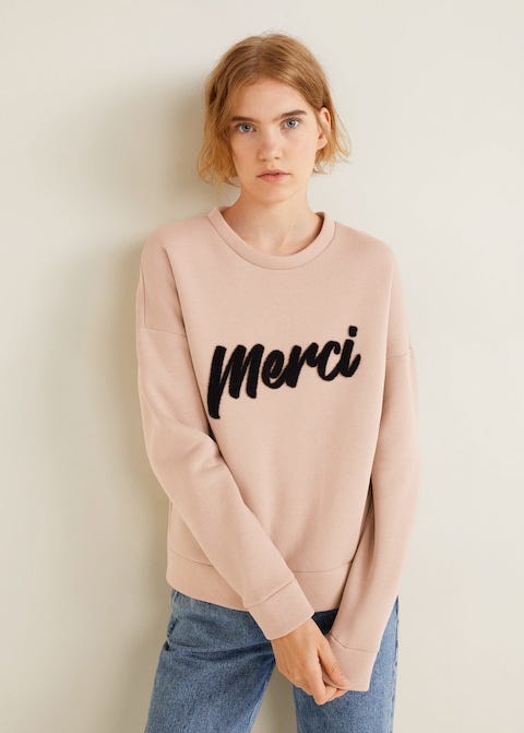 Mango + Message Textured Sweatshirt