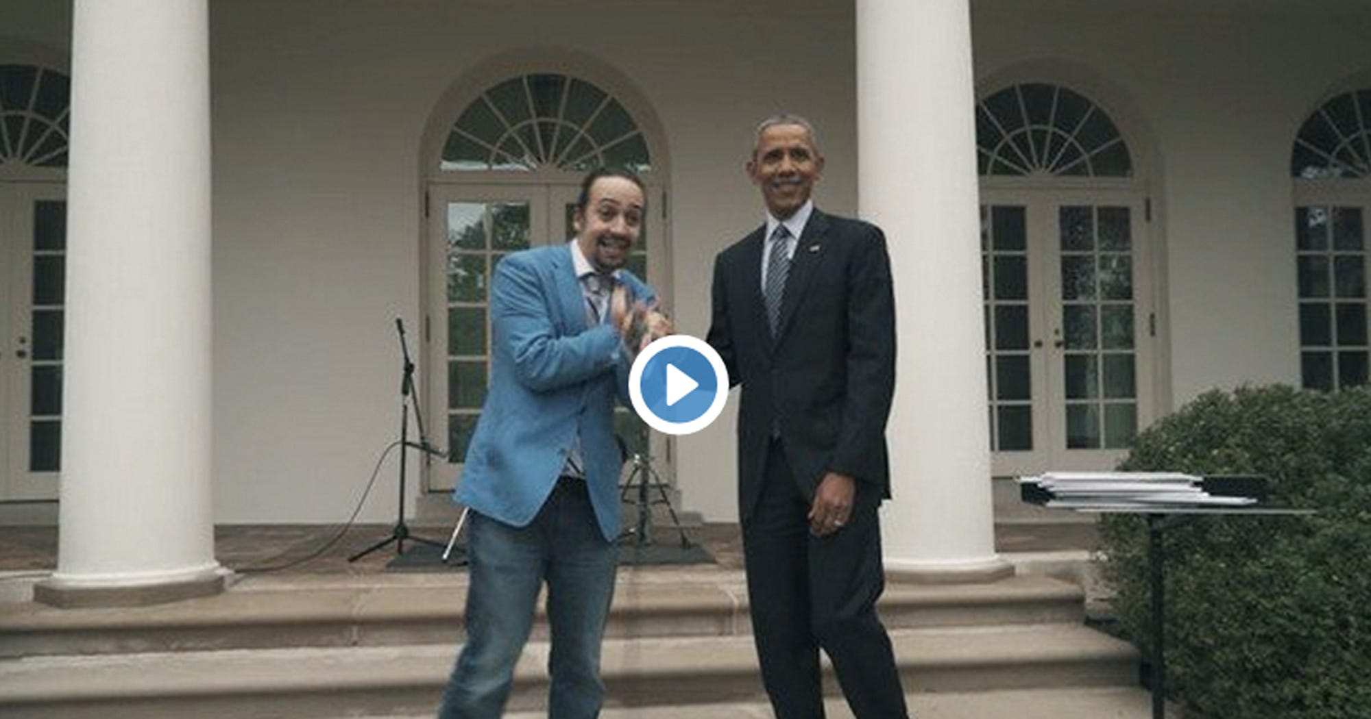 Lin-Manuel Miranda President Obama Rose Garden Rap