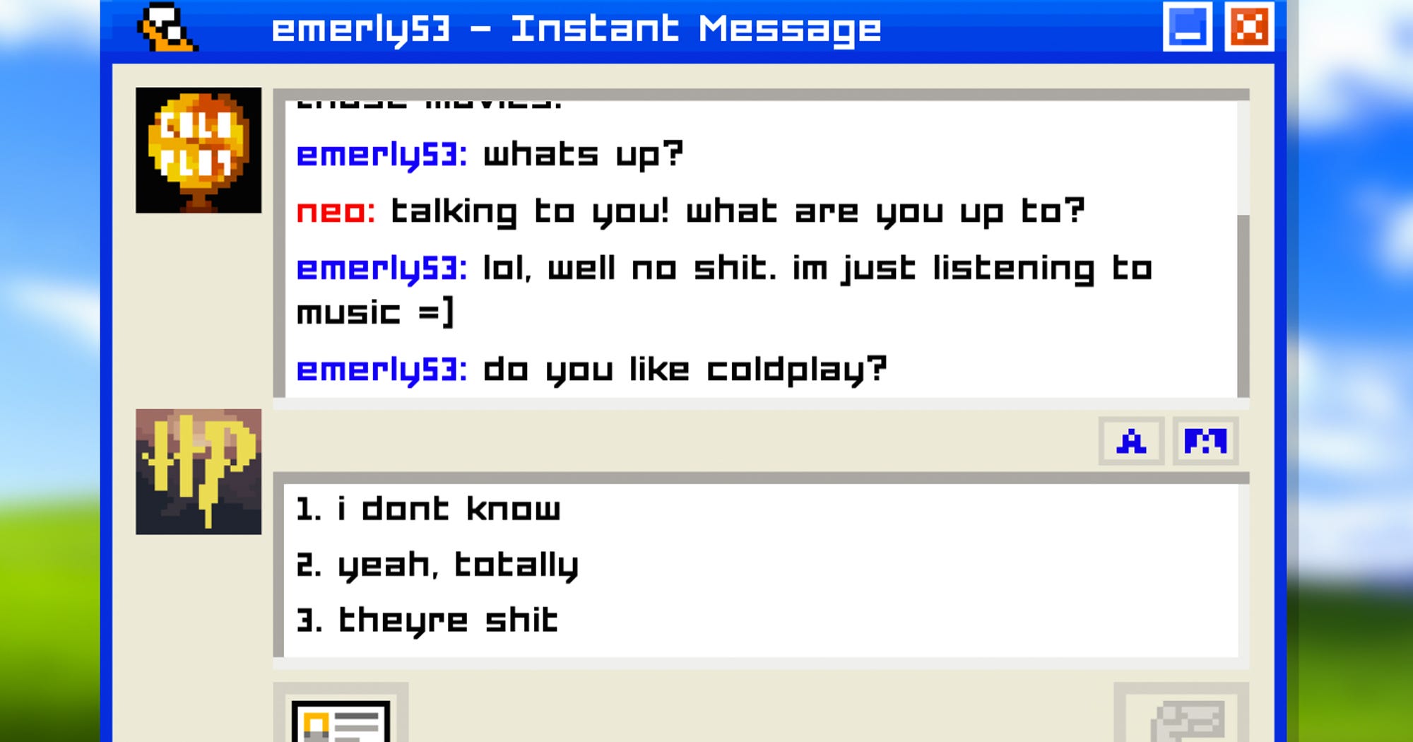 Emily Is Away Instant Message Game