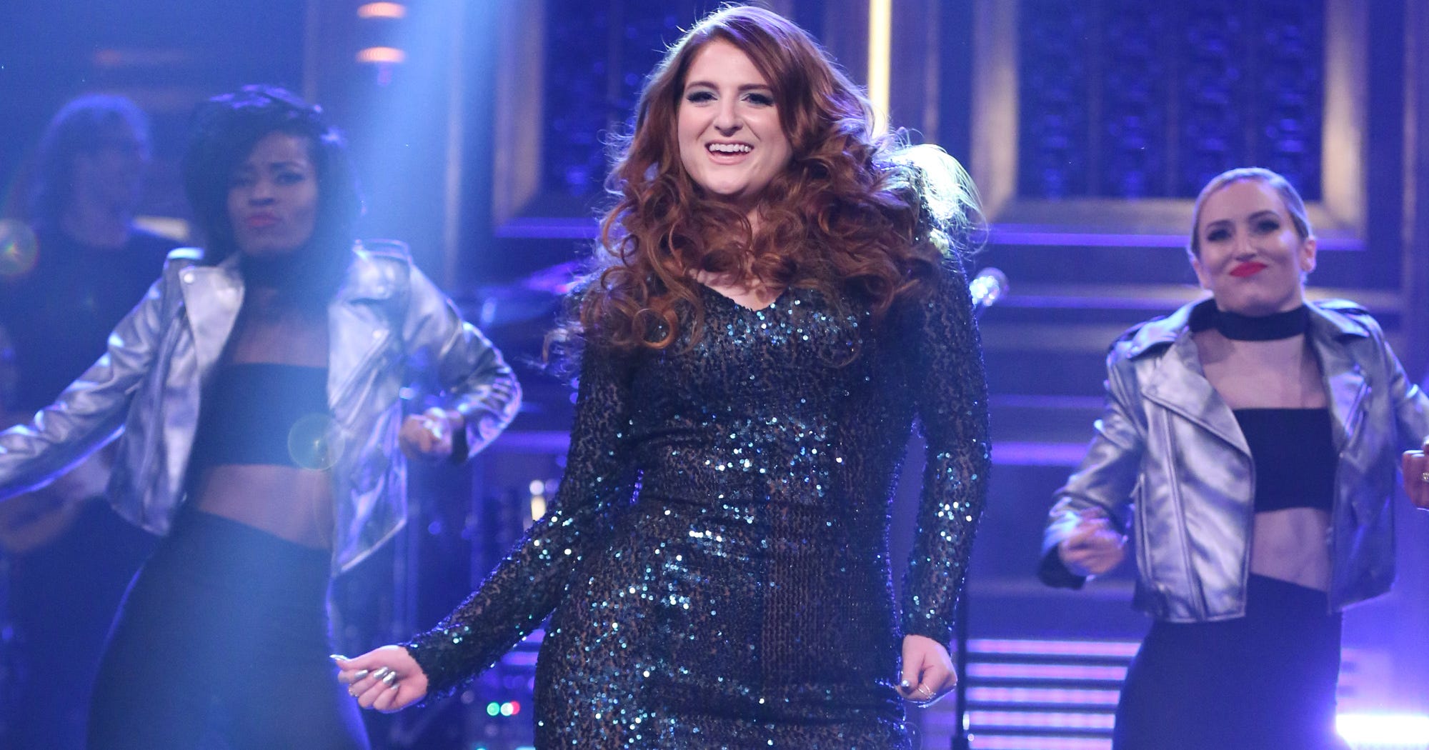 Meghan Trainor Fall Tonight Show Jimmy Fallon
