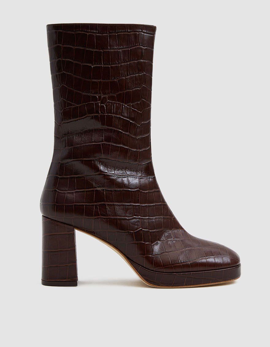 Miista + Carlota Croc Mid-Calf Boot