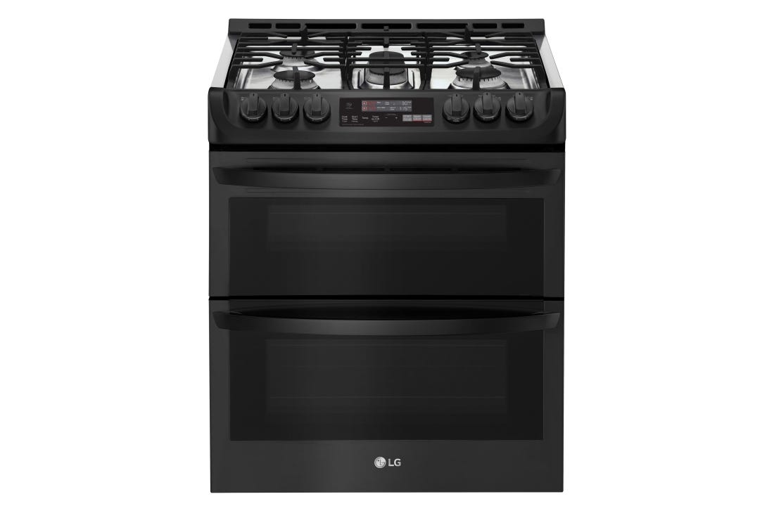 LG + Smart wi-fi Enabled Gas Double Oven Slide-In Range with ProBake ...