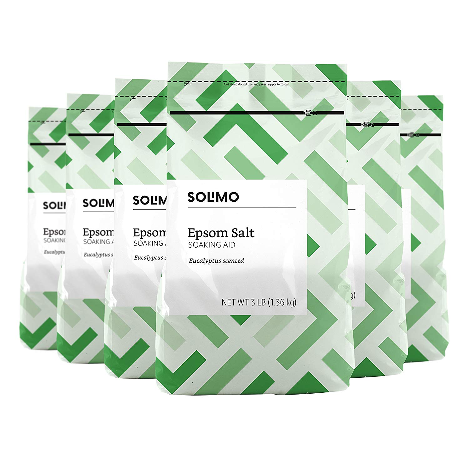 Amazon + Amazon Brand – Solimo Epsom Salt Soaking Aid, Eucalyptus ...