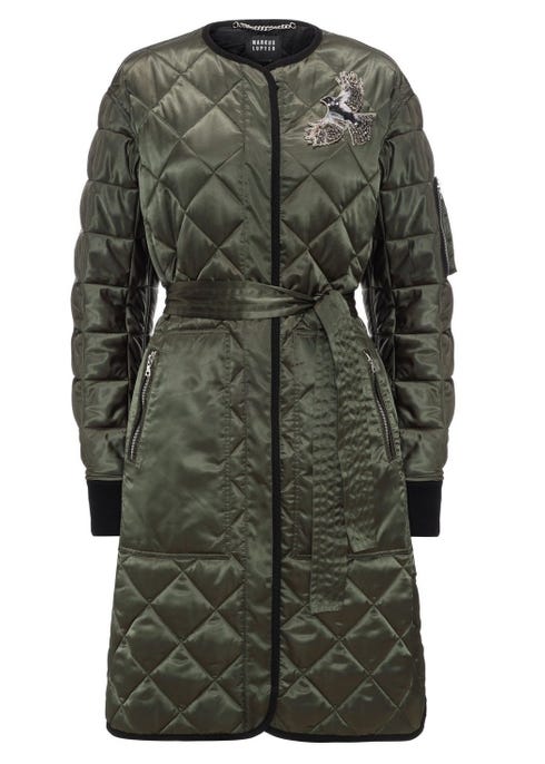 Markus Lupfer + Khaki Quilted Single Breasted Liberty Coat