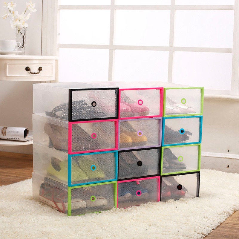 Dilwe + Stackable Plastic Storage Boxes (5-Pack)