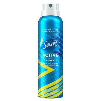 Secret + Active Fresh Invisible Spray Antiperspirant and Deodorant