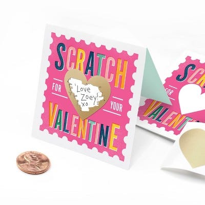 Paperie + Scratch-Off Valentines Card Pink