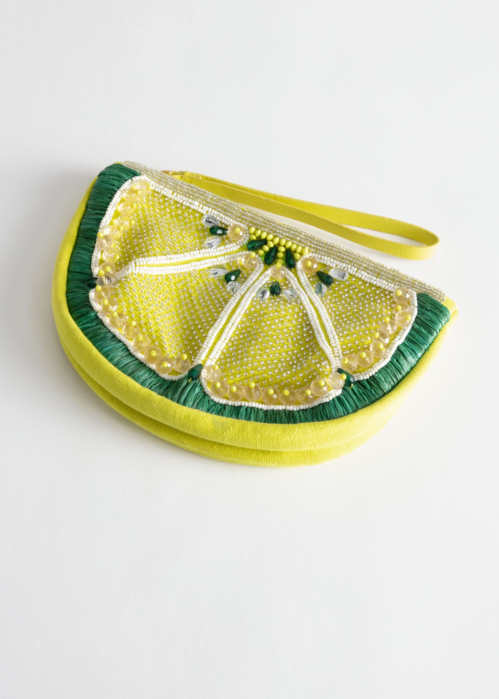 & Other Stories + Beaded Lemon Clutch