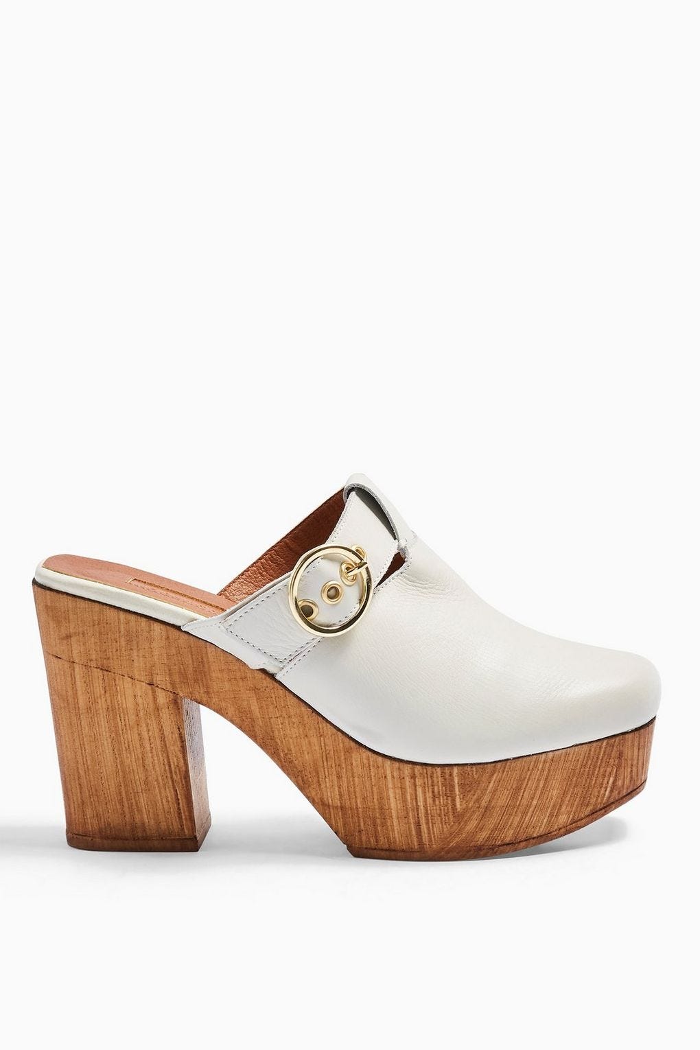 Topshop + GENOA Off White Mule Clogs