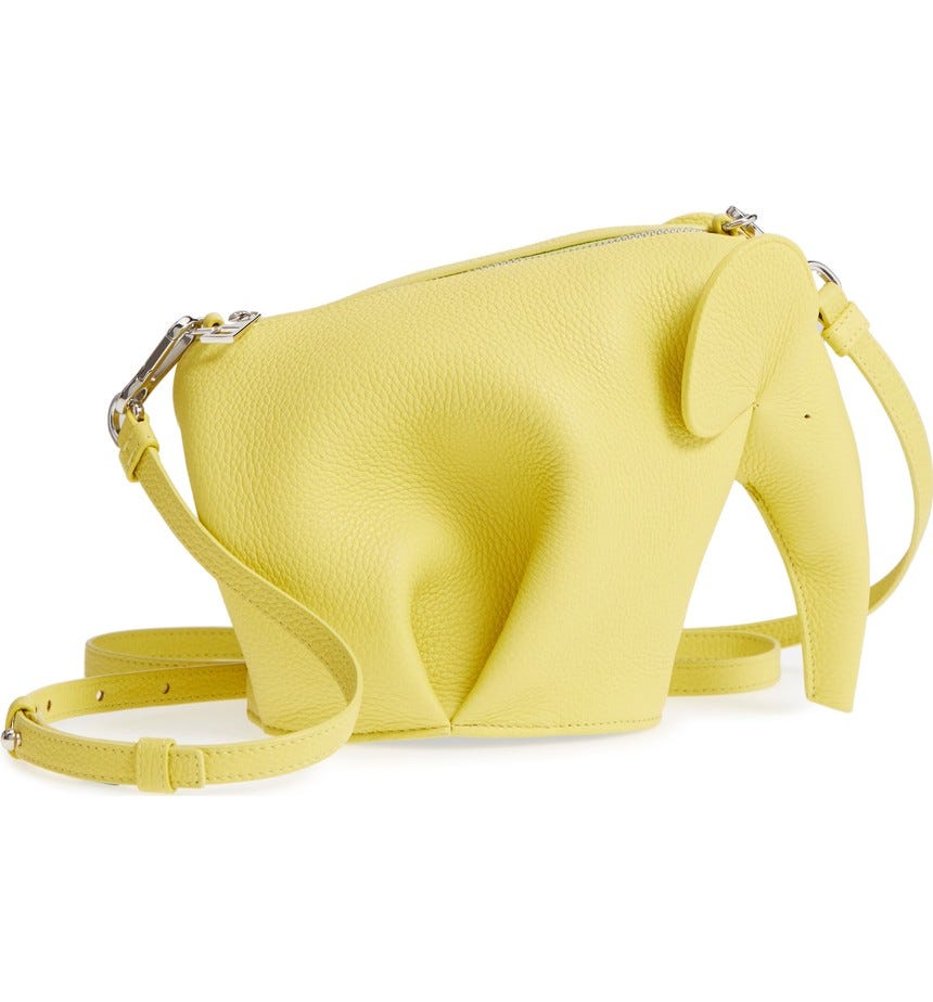 Loewe + Mini Elephant Calfskin Crossbody Bag