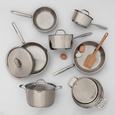 Made By Design + Stainless Steel Cookware Set 11pc