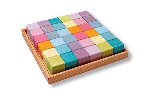 Grimm + Mosaic Square Wooden Building Blocks